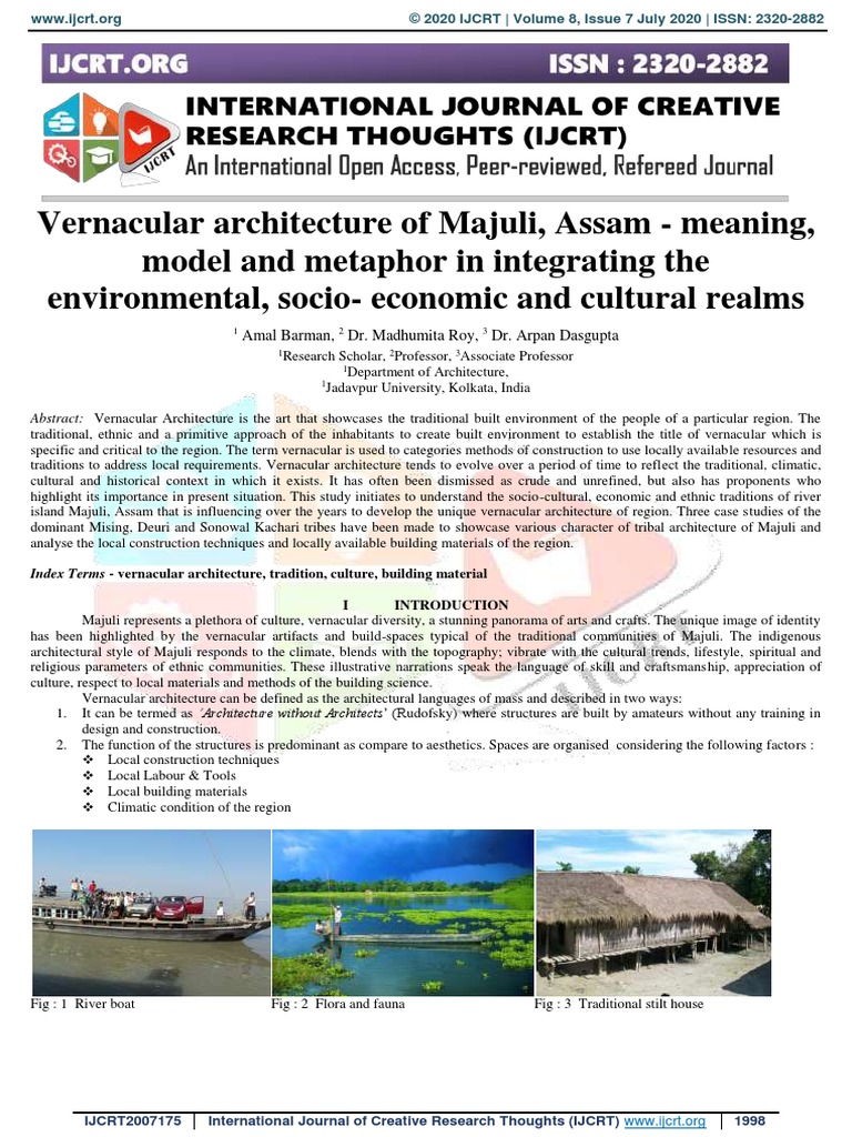 Majuli Vernacular Architecture | PDF | Roof | Economic Sectors