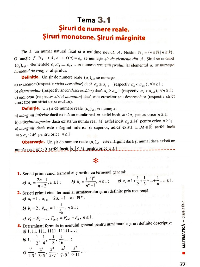 Siruri de Numere Reale | PDF