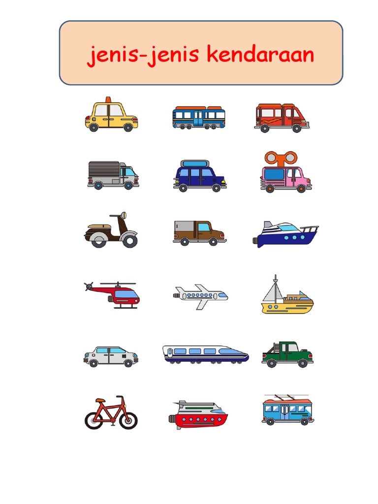 Poster Jenis Kendaraan | PDF