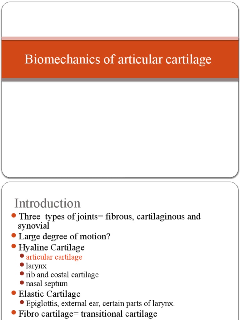 Biomechanics of Articular Cartilage Explained | PDF | Cartilage ...