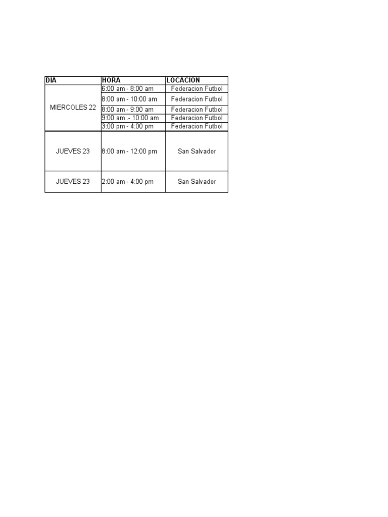 Plan de Rodaje Ejemplo | Descargar gratis PDF | Deportes | Deportes de ...