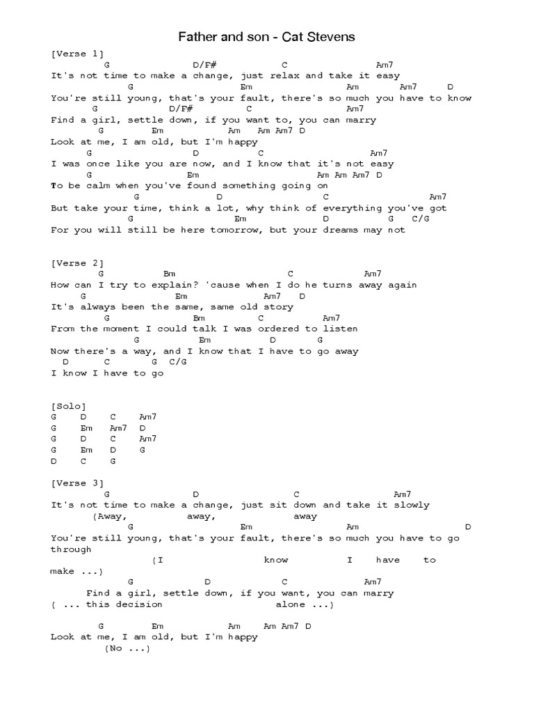 Father and Son - Cat Stevens | PDF