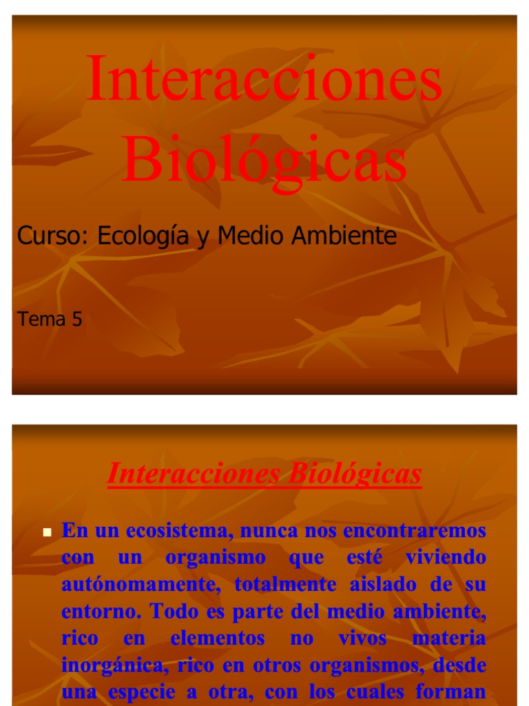 Ejemplos de Interacciones Biológicas | PDF | Depredación | Ecología