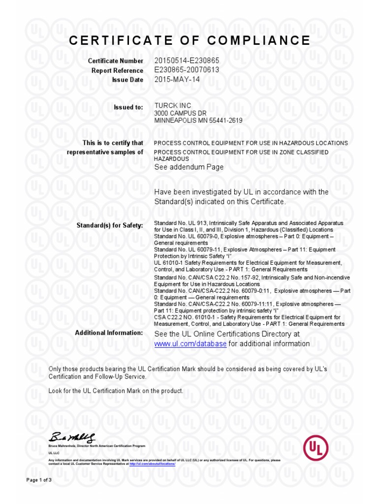 Certificate - UL 61010 | PDF