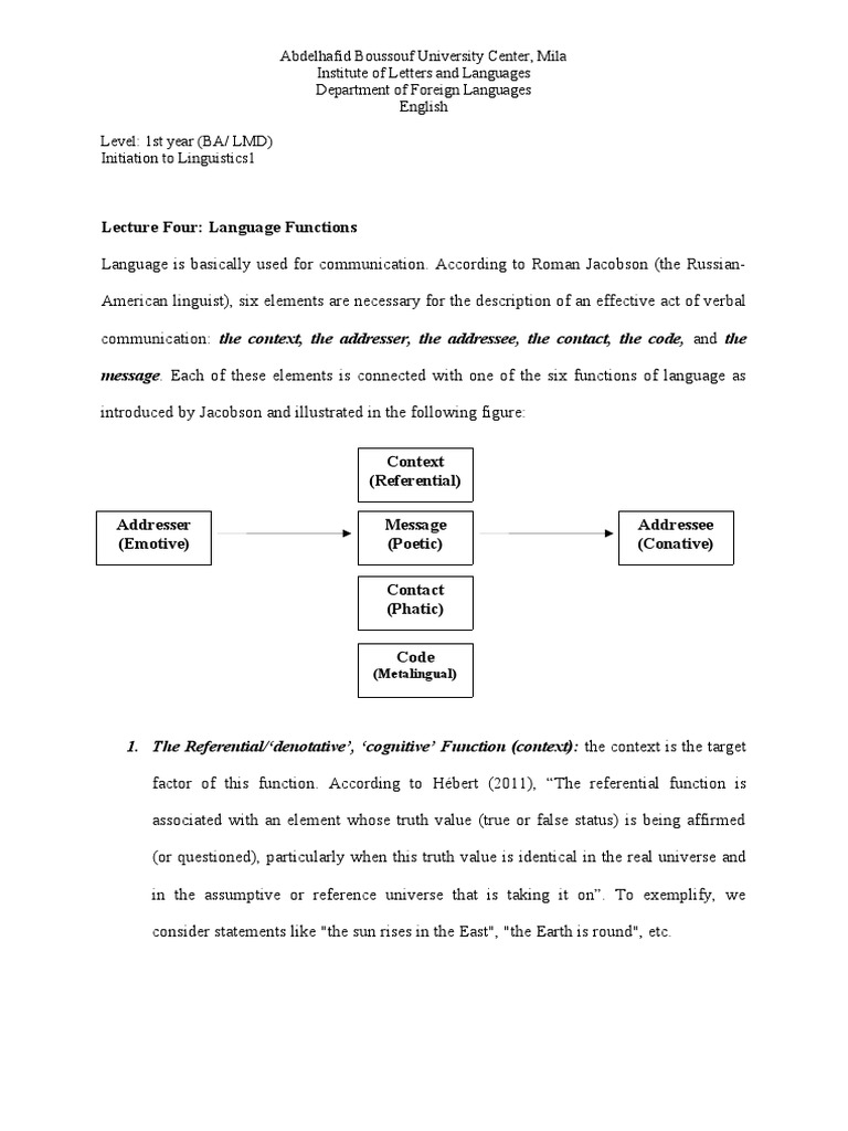 Lec4 Language Functions | PDF | Communication | Cognition