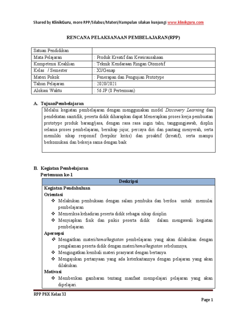 RPP 8 Penerapan Dan Pengujian Prototype | PDF