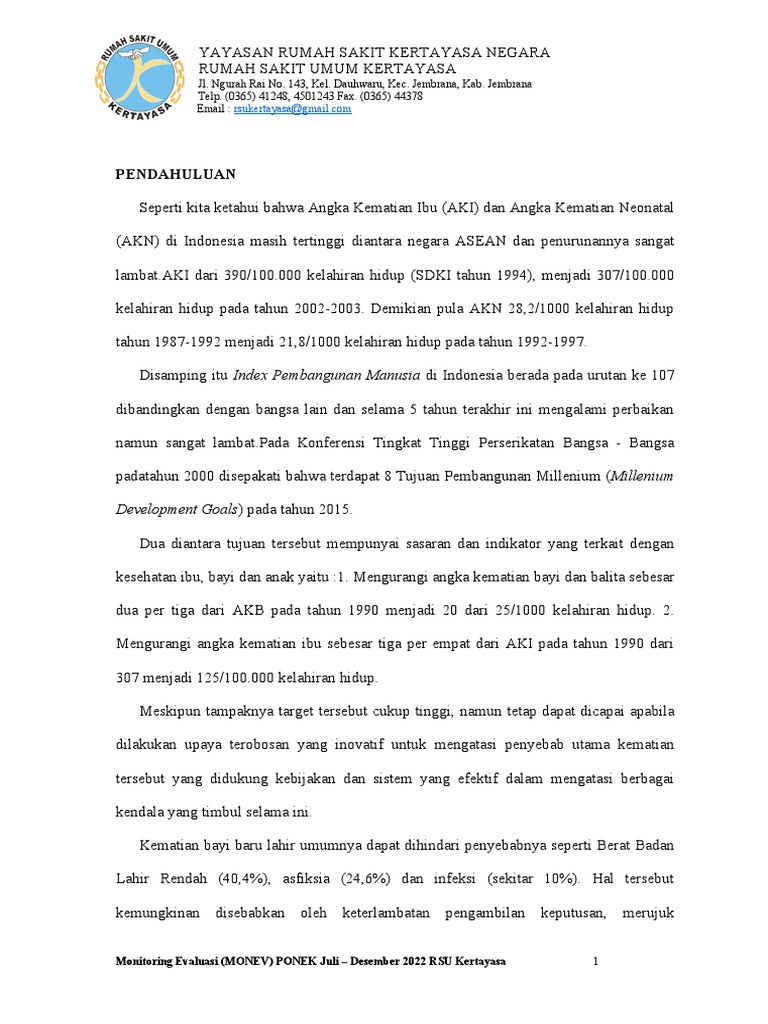 MONEV PONEK 2022 PN 1 | PDF