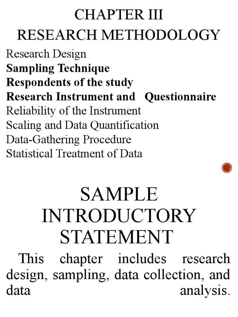 Chapter III Research Methodology Notes | PDF | Sampling (Statistics ...