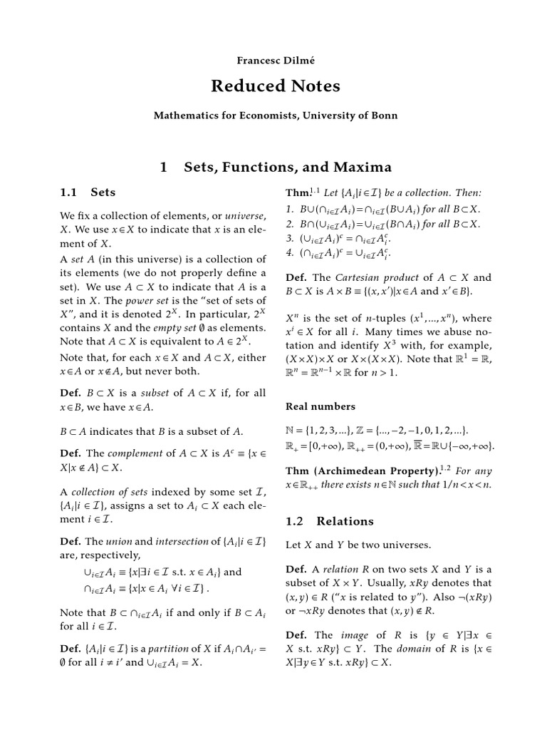 Math_MSc_Notes | PDF | Sequence | Maxima And Minima