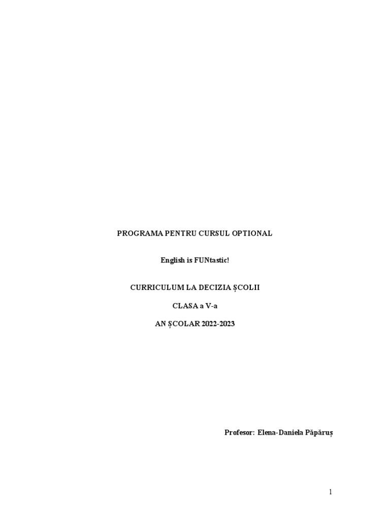 Optional Engleza - 5 | PDF