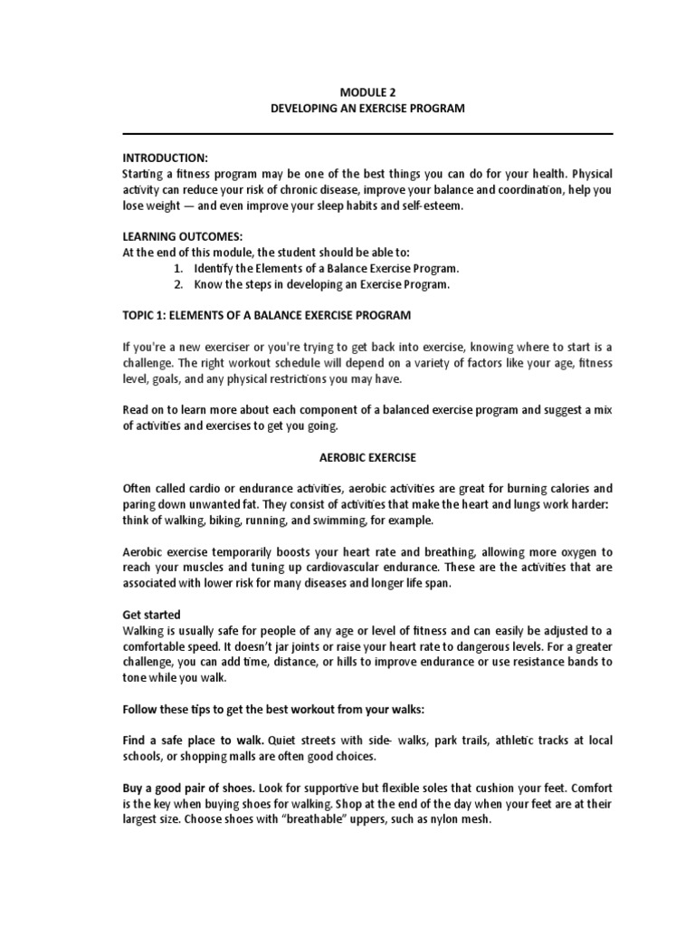 Module 2 Developing an Exercise Program | PDF | Strength Training ...