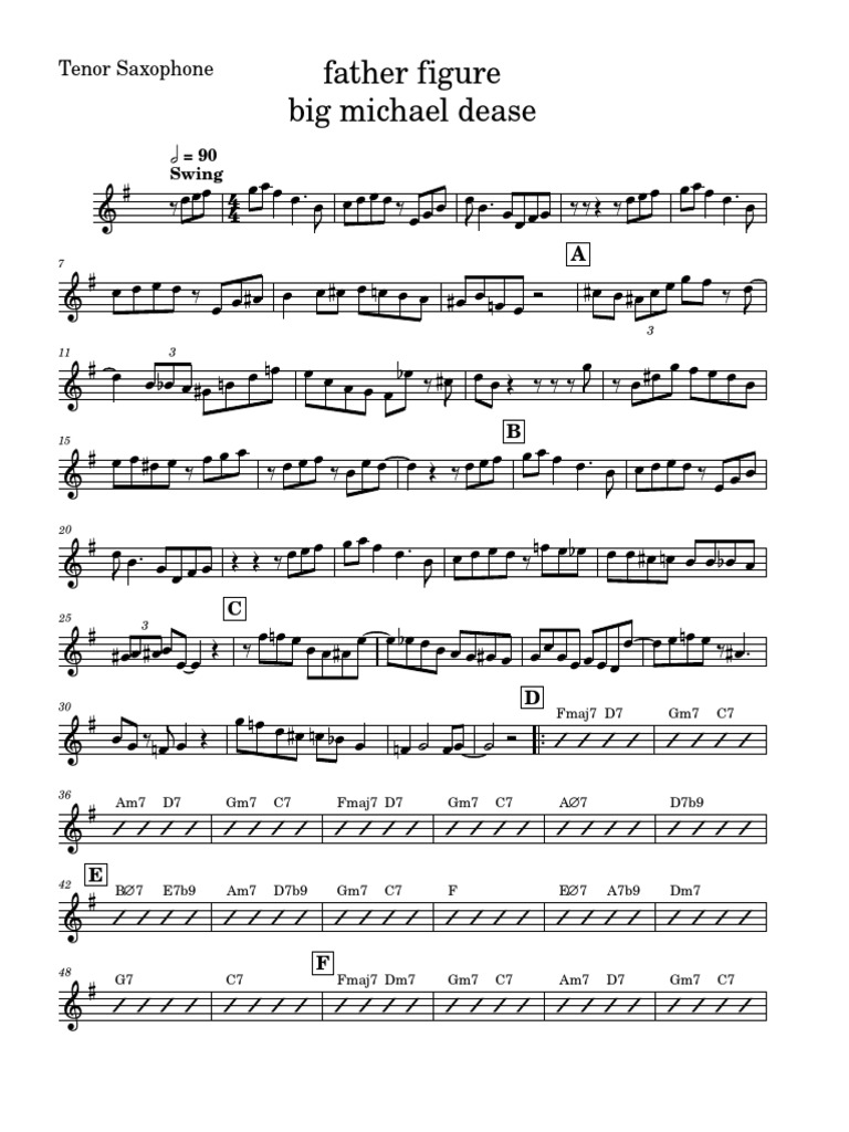 Father Figure Chart-Tenor Saxophone | PDF | Jazz | American Styles Of Music