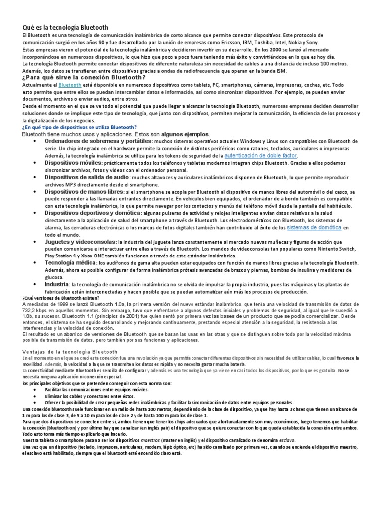 Introducción a la tecnología Bluetooth | PDF | Bluetooth | Hardware de ...