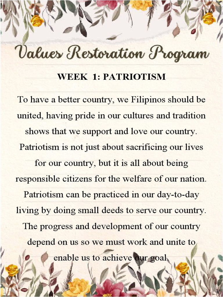 Promoting Positive Values Through Weekly Lessons: A Summary of Topics ...