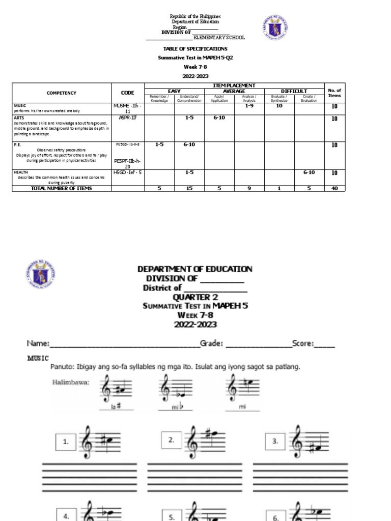 ST4 Mapeh-5 Q2 | PDF