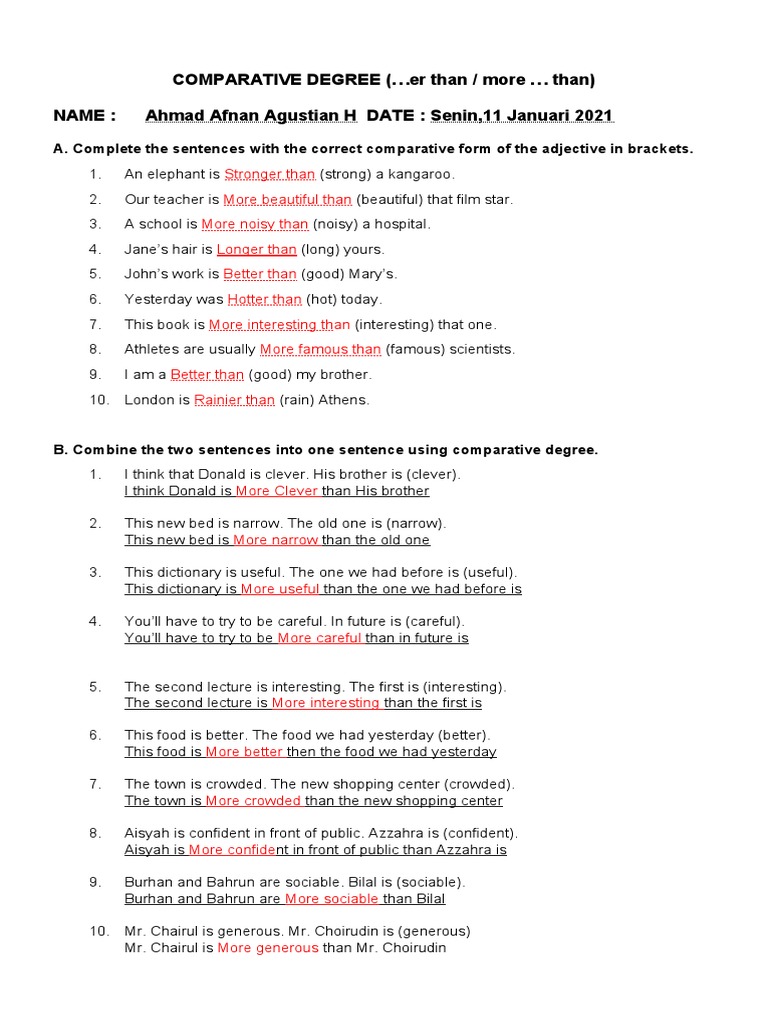 Comparative Degree Exercises and Examples | PDF