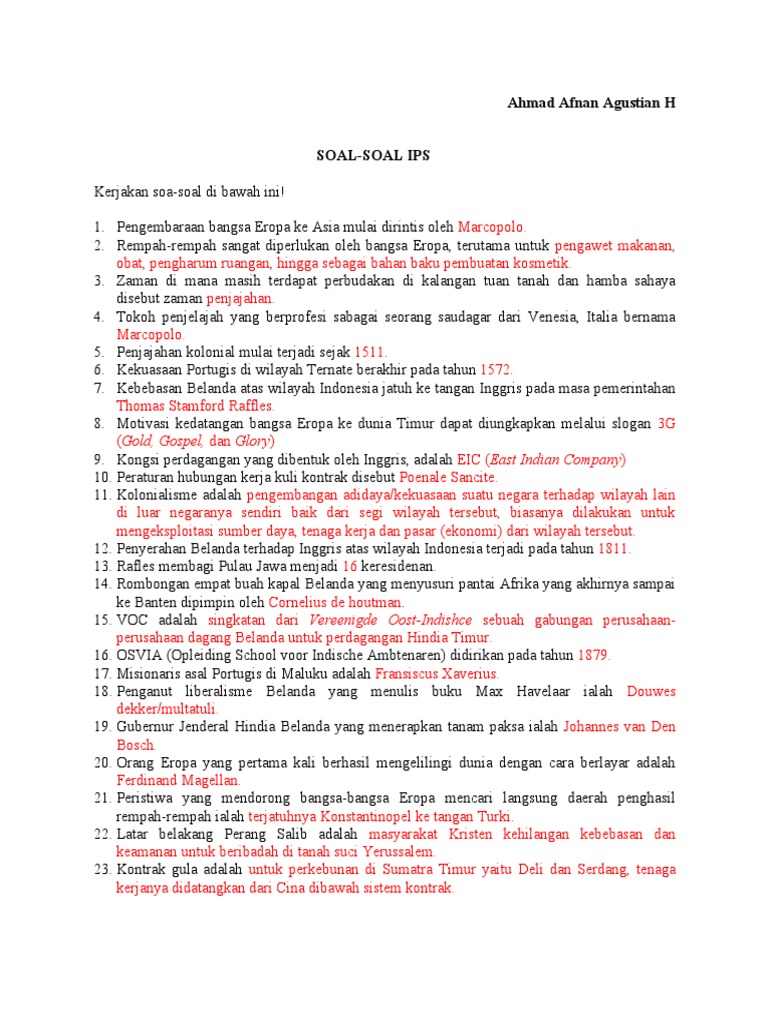 Ips 80 Soal | PDF