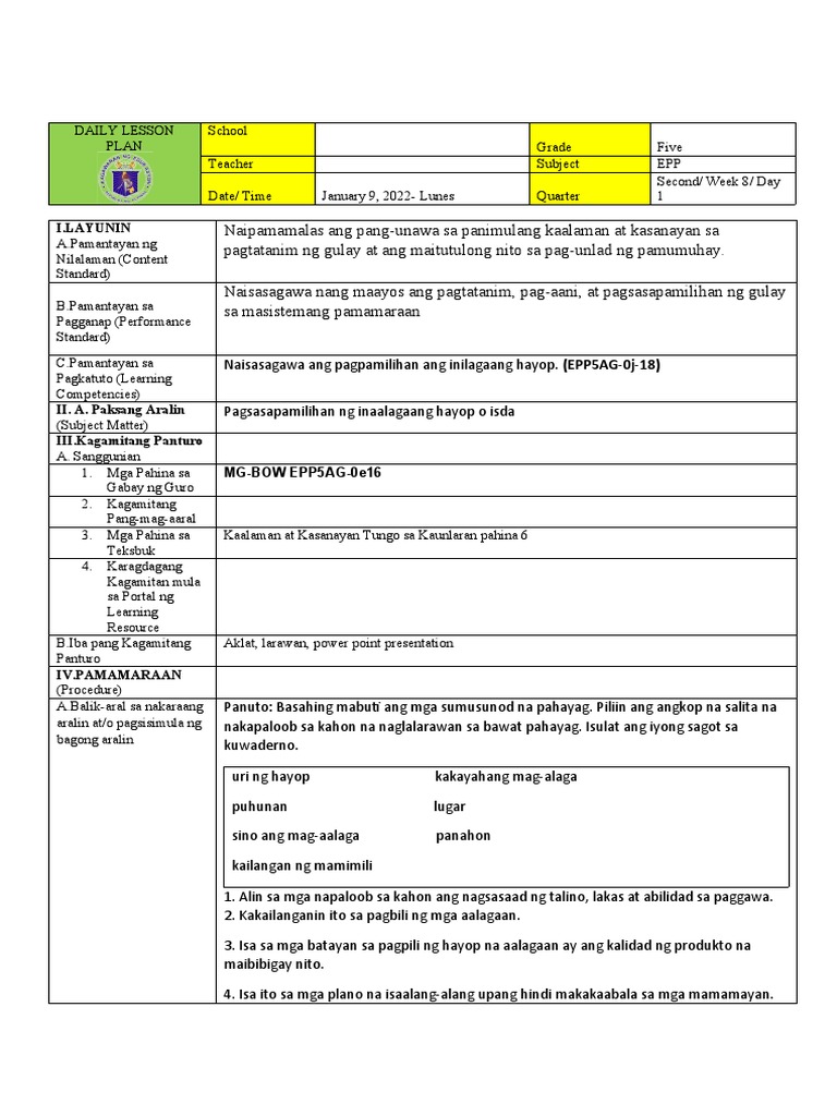 Q2 EPP WEEK 8 Day 1 2 3 4 | PDF