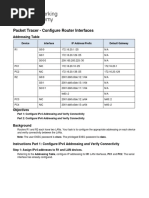 13.2.6 Packet Tracer - Verify IPv4 and IPv6 Addressing | PDF