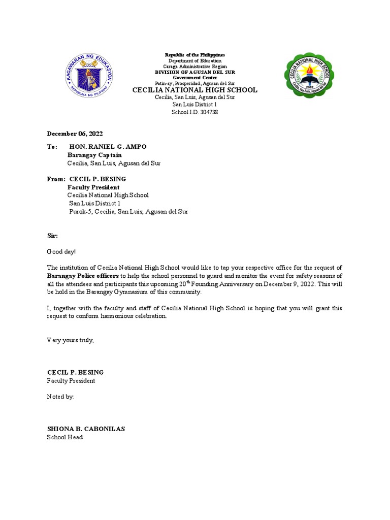 REQUEST LETTER FOR CBO | PDF