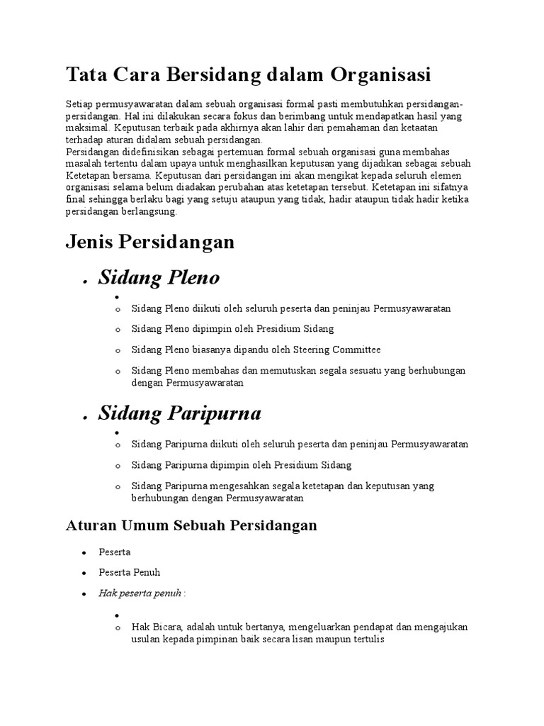 Materi Tata Cara Bersidang | PDF
