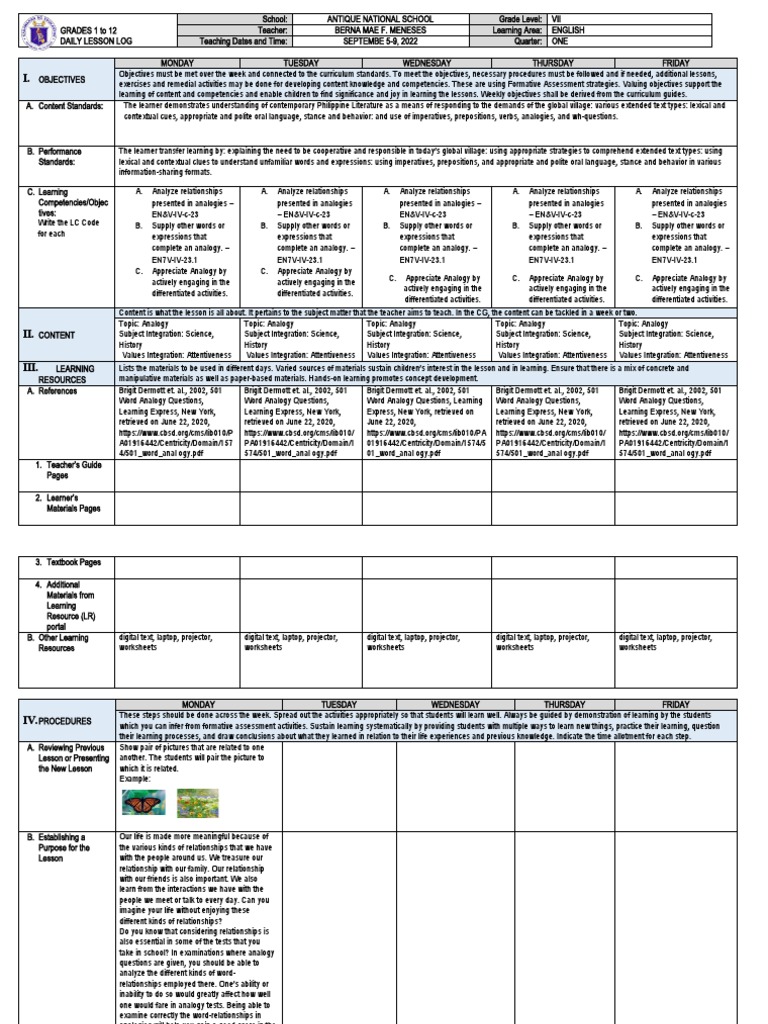 DLL-ANALOGY - DLP Only | PDF | Analogy | Learning