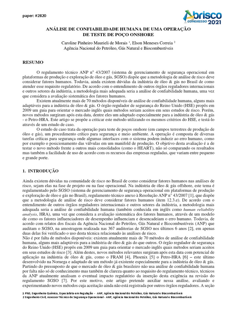 2820 Cmorais Ecorreia Petro Hra Abrisco VF | PDF | Gás natural | Petróleo