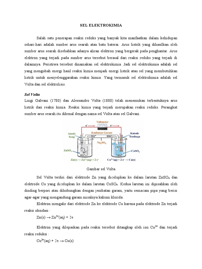 Prinsip dan Aplikasi Sel Elektrokimia | PDF