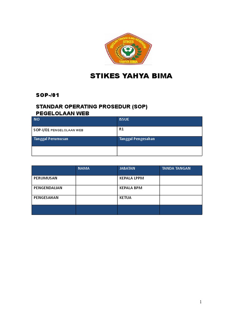 DRAFT SOP Pengelolaan Web | PDF | Komputer