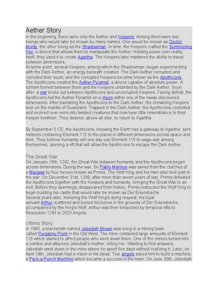 Aether Story | PDF