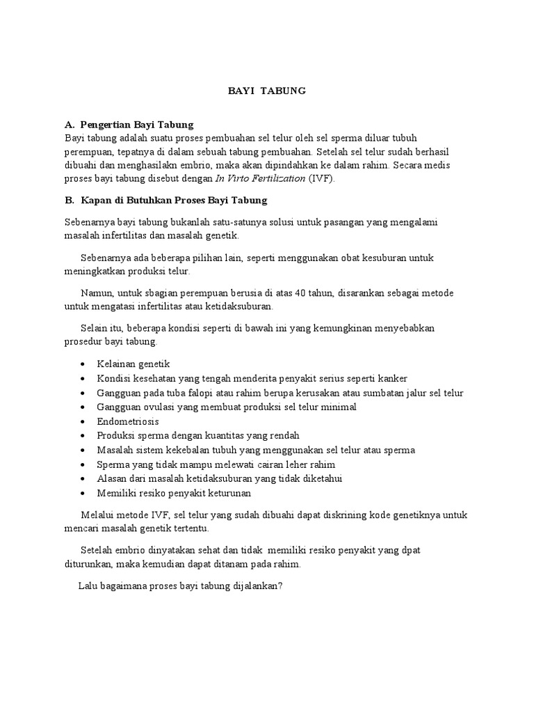 Proses dan Tujuan Bayi Tabung | PDF | Kesehatan Holistik