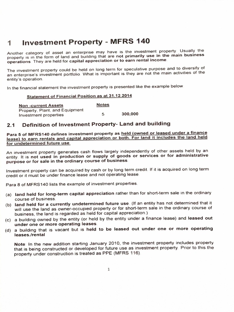 MFRS-140 Notes | PDF