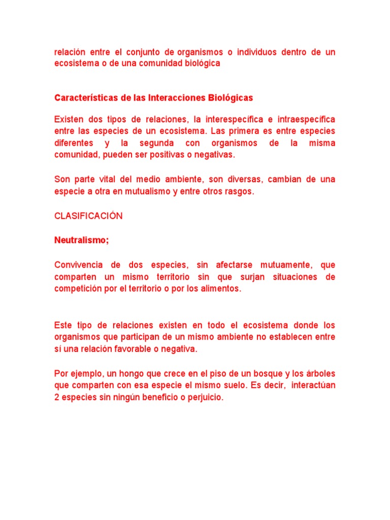 Las interacciones biológicas en los ecosistemas: tipos y ejemplos de ...