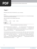 Answer Sheet PET 2020 | PDF