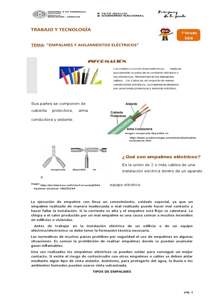 Tipos de Empalmes Eléctricos y Aislamiento | PDF | Aislador ...