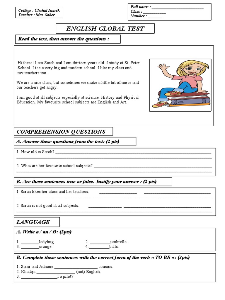Global Test 3 1st Semester B | PDF