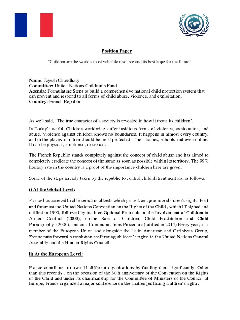 Position Paper - France | PDF | Children's Rights | Violence