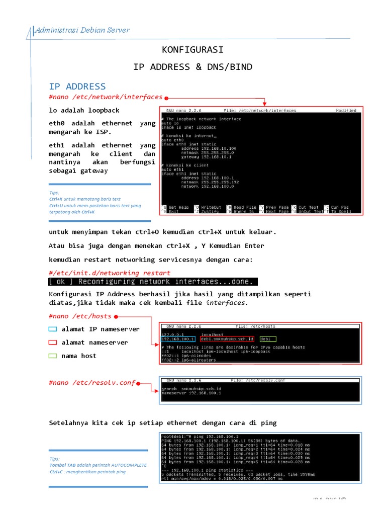 IP&DNS-Administrasi Debian Server | PDF