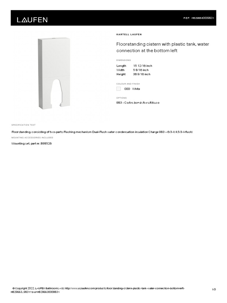 LAUFEN H8296630009831 en US | PDF