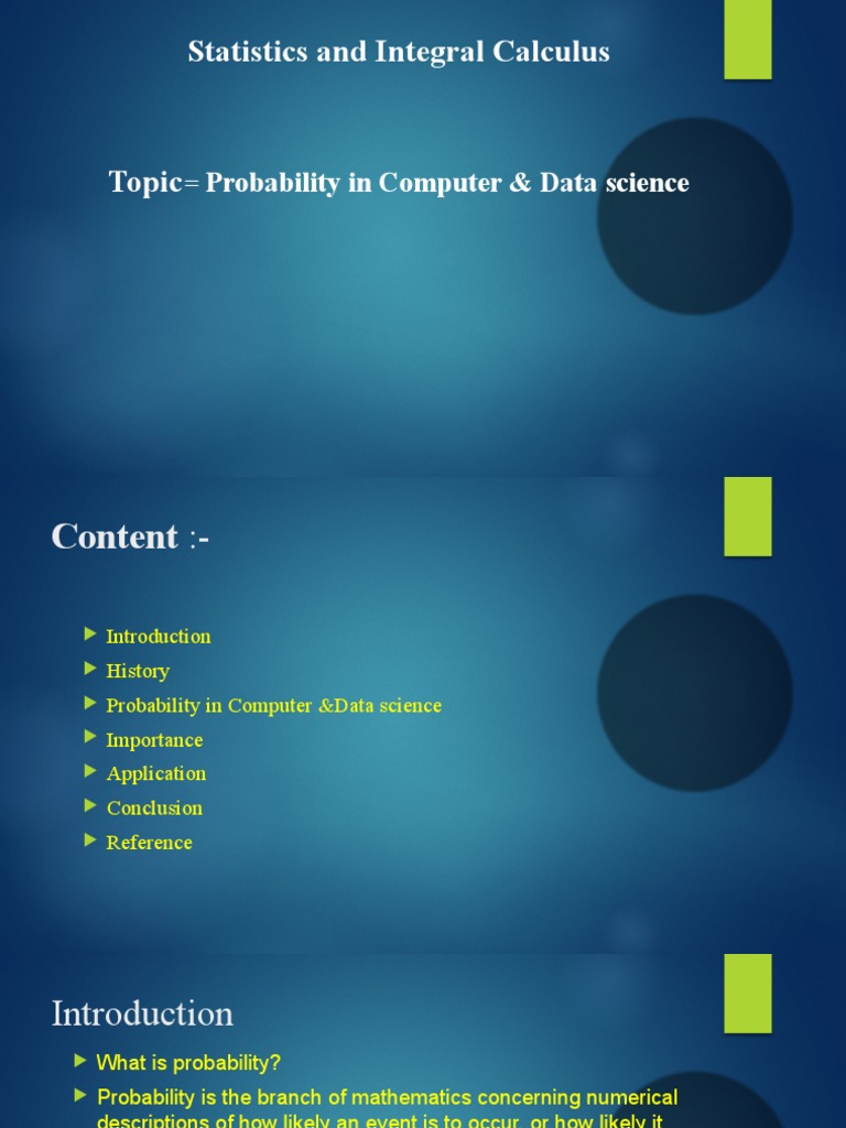 Presentation-Probability in Computer &data Science Sheare For Sir | PDF | Probability | Computer ...