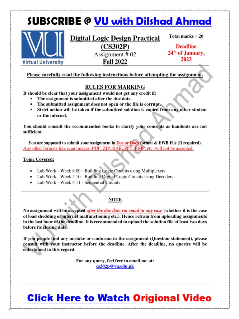 Digital Logic Design Practical Assignment #02: Generating Boolean Expressions and NAND Level ...