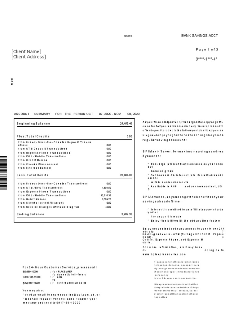 Bank Statement Template 30 | PDF | Banking | Financial Services