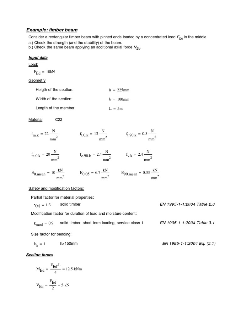 Example Timber Beam | Download Free PDF | Beam (Structure) | Lumber