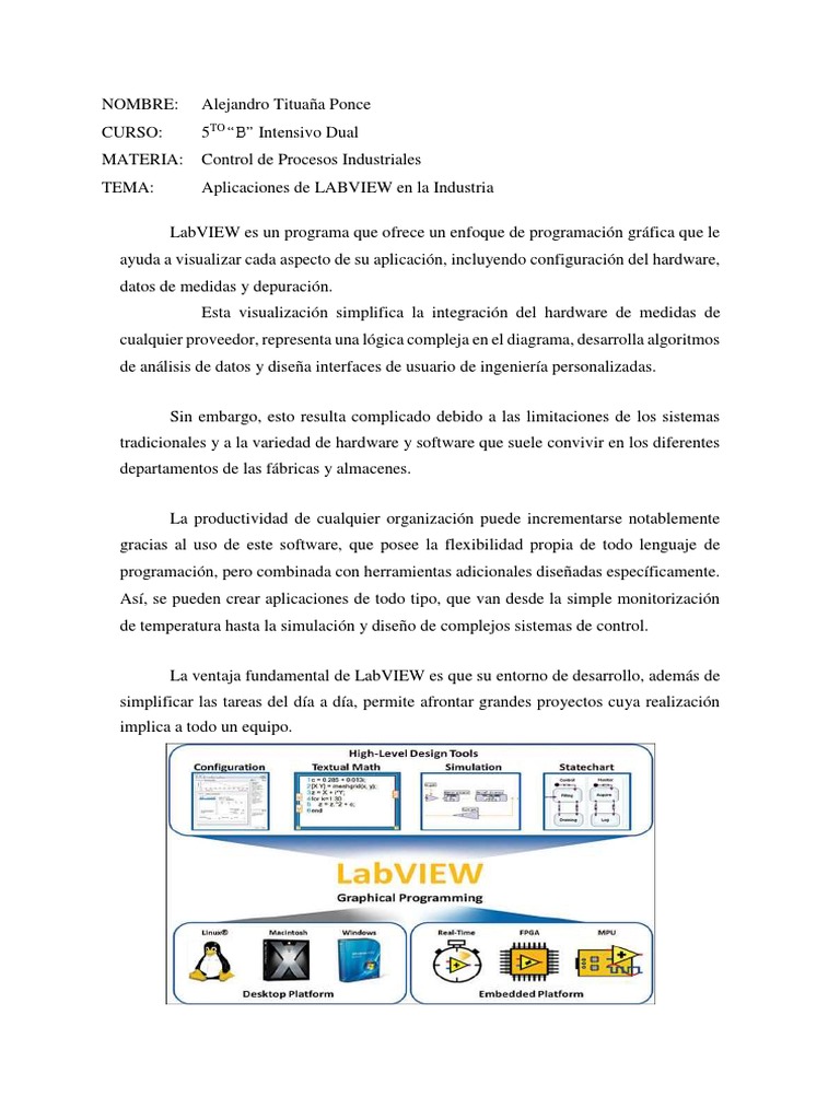 Uso Del LabVIEW | PDF | Software | Software de la aplicacion
