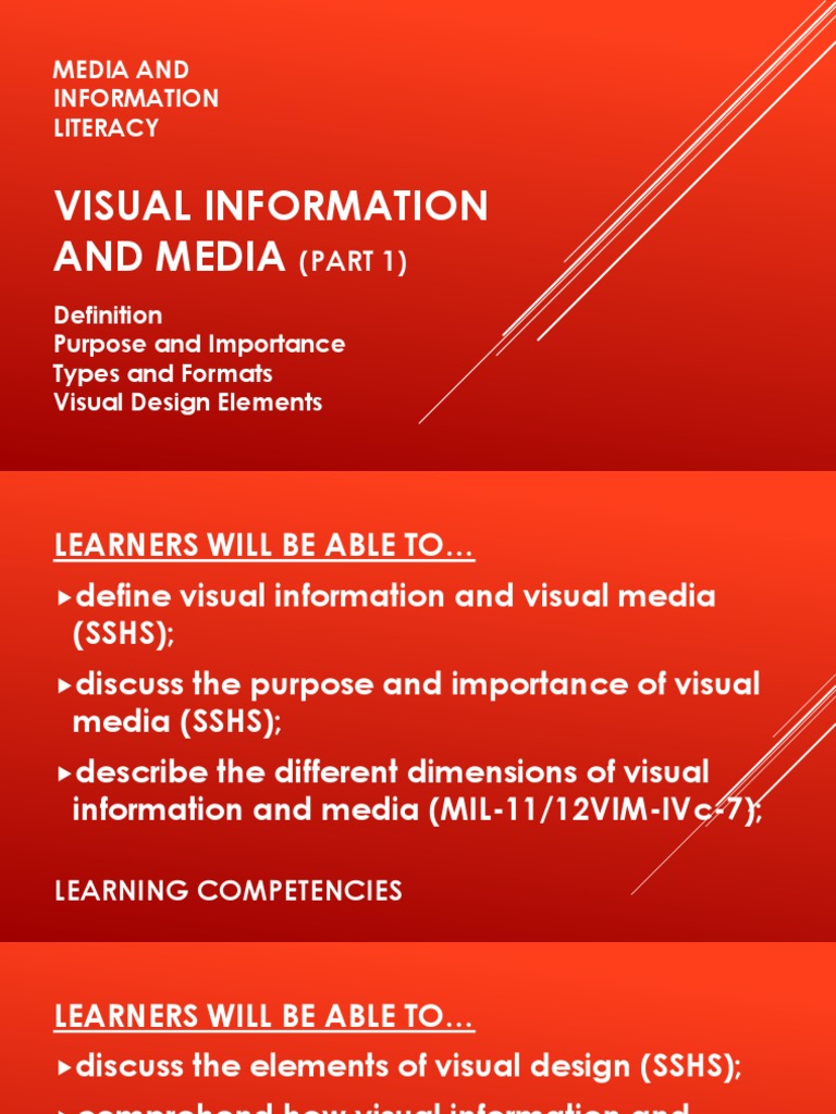 LESSON 13 1 Media and Information Literacy MIL Visual Information and ...