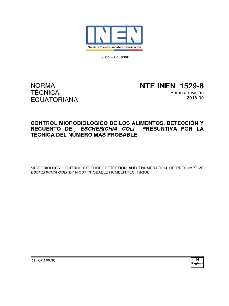 Nte Inen 1529-8-1 | PDF | Ciencias fisicas | Química