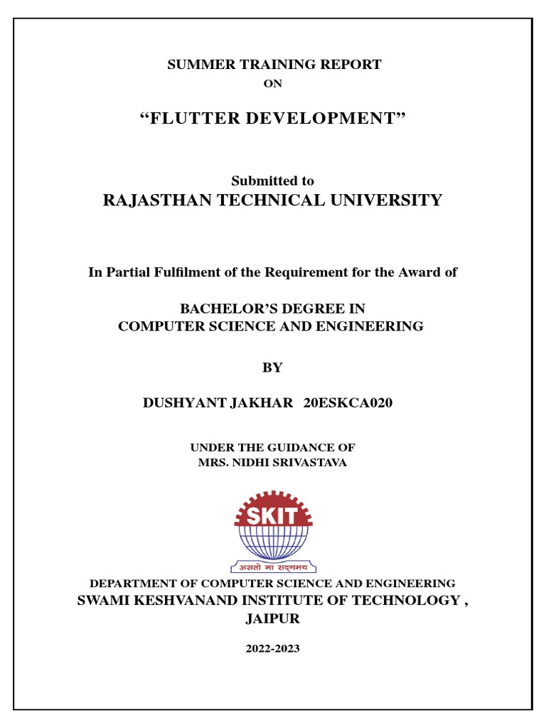 Flutter Training for CS Students | PDF | Mobile App | Software