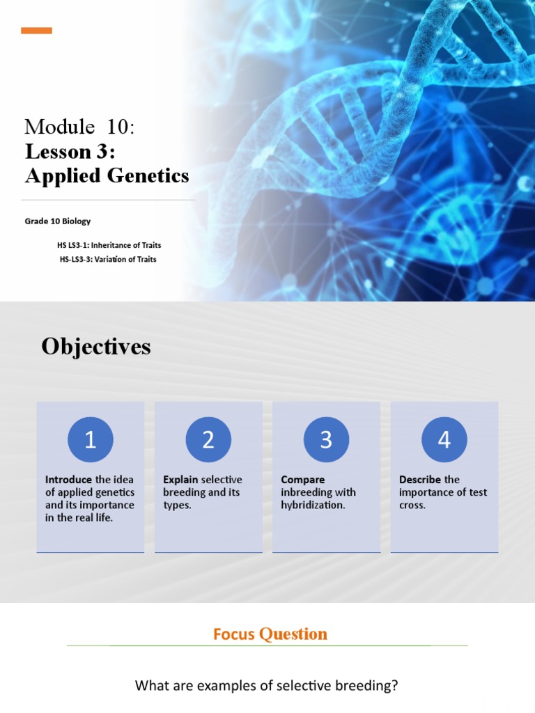 G10 BIO Applied Genetics | PDF | Dominance (Genetics) | Selective Breeding