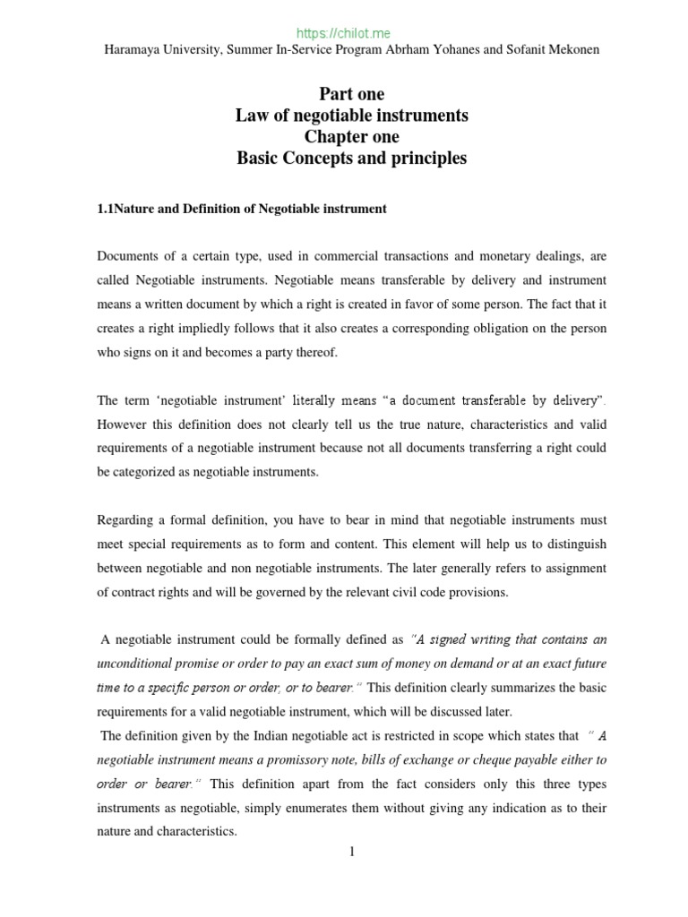 Understanding Negotiable Instruments | PDF | Negotiable Instrument | Cheque