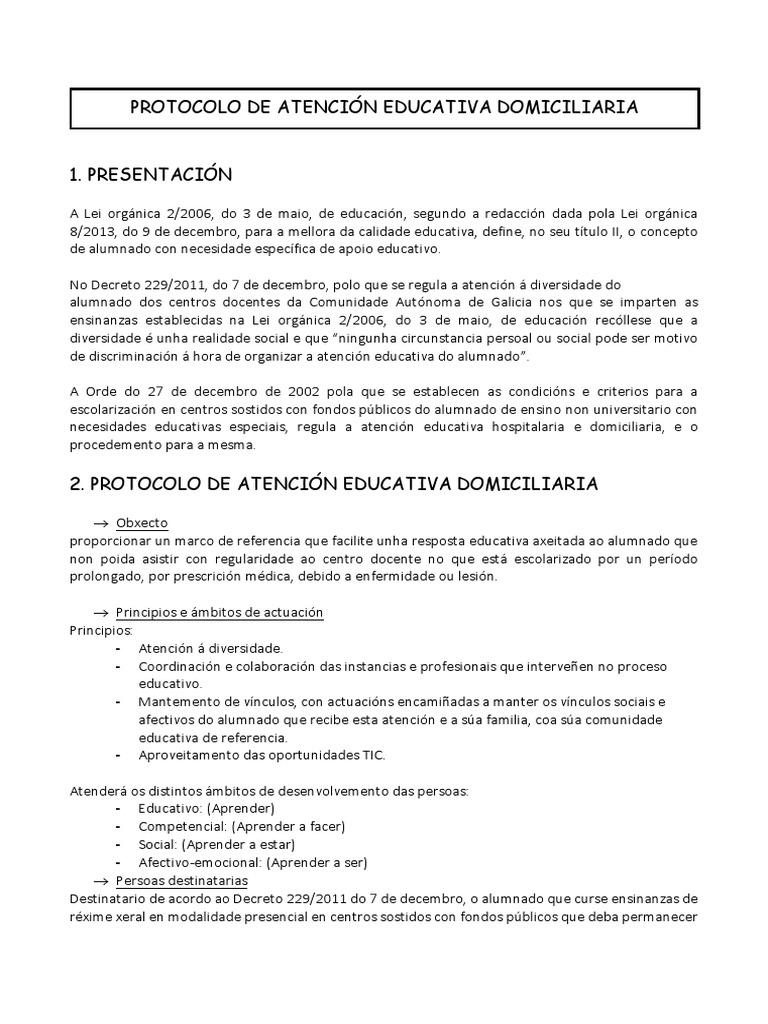 Protocolo atención domiciliaria | PDF